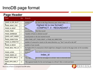 Recovery of lost or corrupted inno db tables(mysql uc 2010) | PPT
