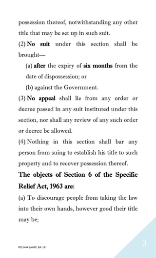 Recovery of possession Part-I | PDF