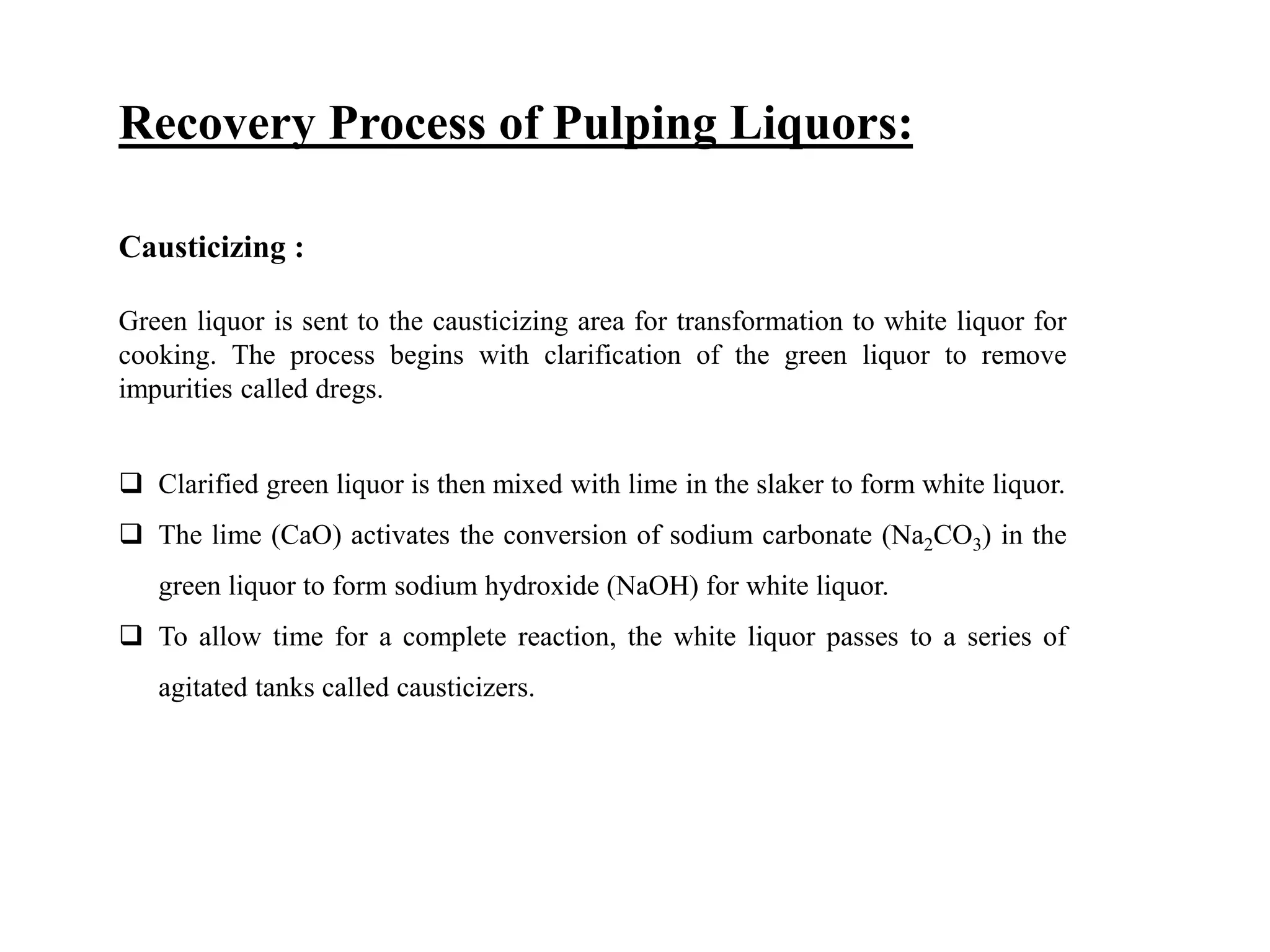 Recovery of pulping liquors | PPTX