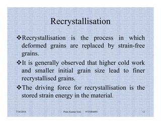 Recovery recrystallization and grain growth | PDF