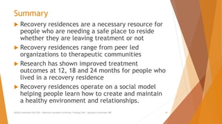 Recovery Residences Overview | PPTX