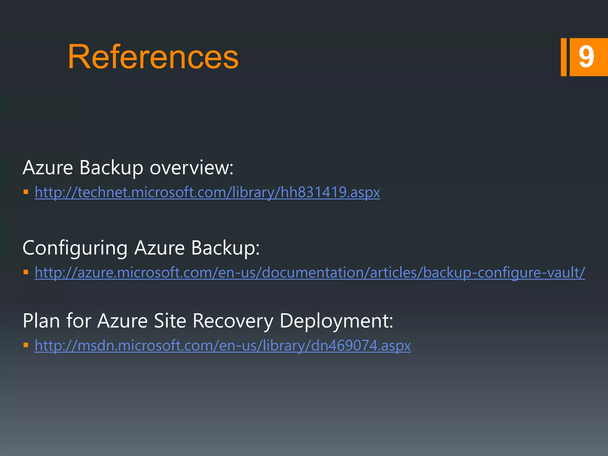 Azure Recovery Services | PPTX