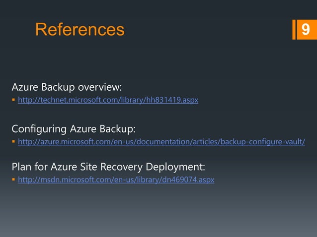 Azure Recovery Services | PPT