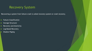 Recovery system | PPTX