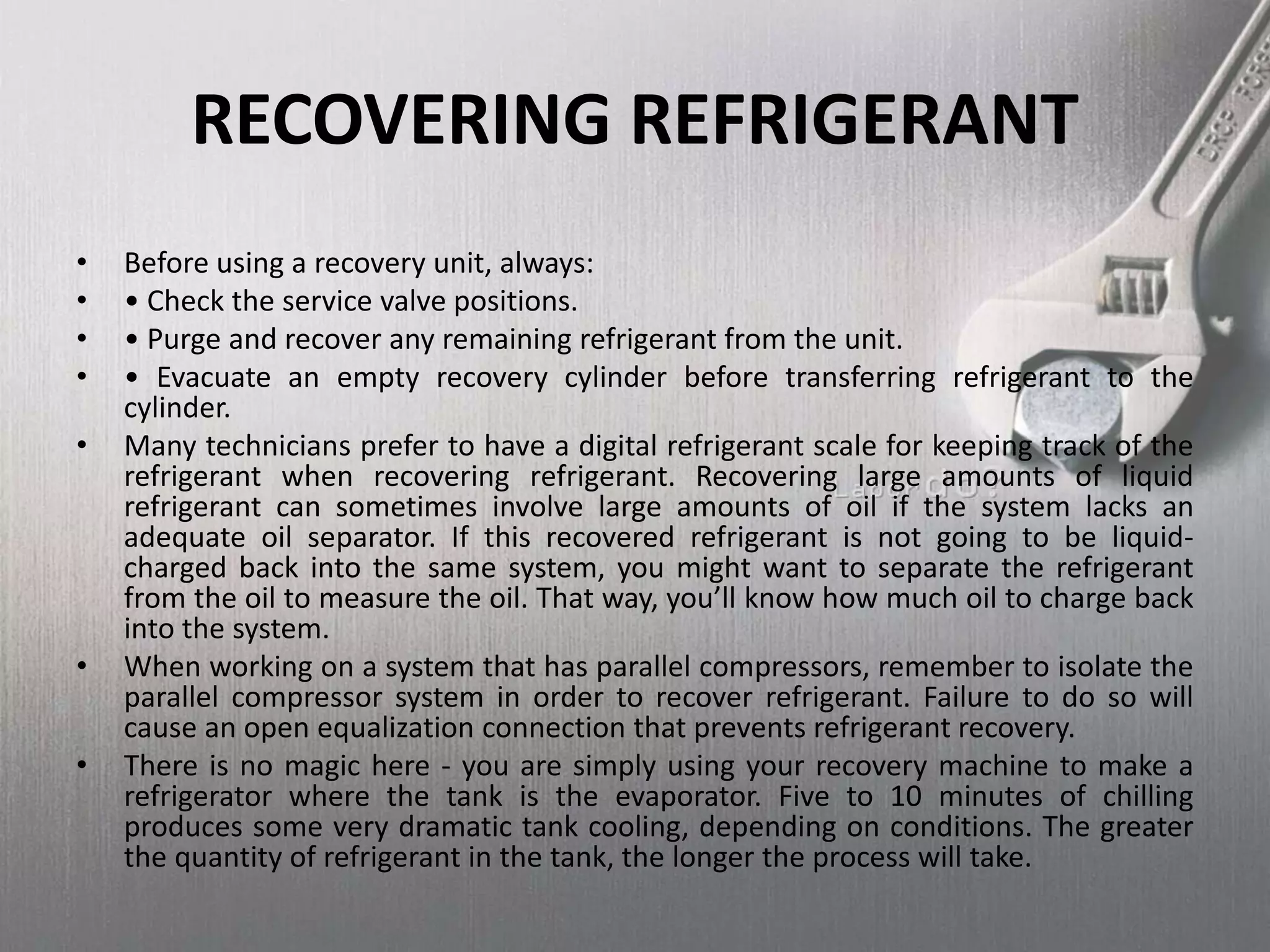 Refrigerant Recovery system (3) | PPTX