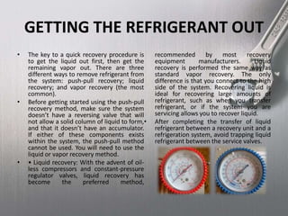 Refrigerant Recovery system (3) | PPTX