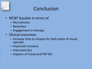 "Recovery Focused CBT for bipolar disorder" with Dr. Steven Jones | PPT