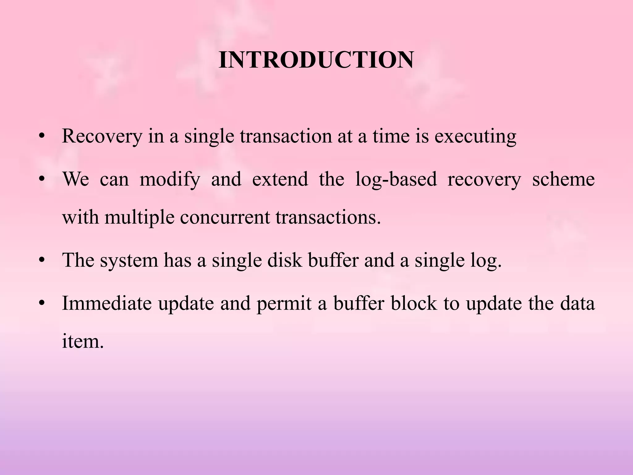 Recovery with concurrent transaction | PPTX