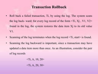 Recovery with concurrent transaction | PPTX | Databases | Computer Software and Applications