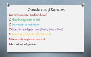 Recreation | PPTX