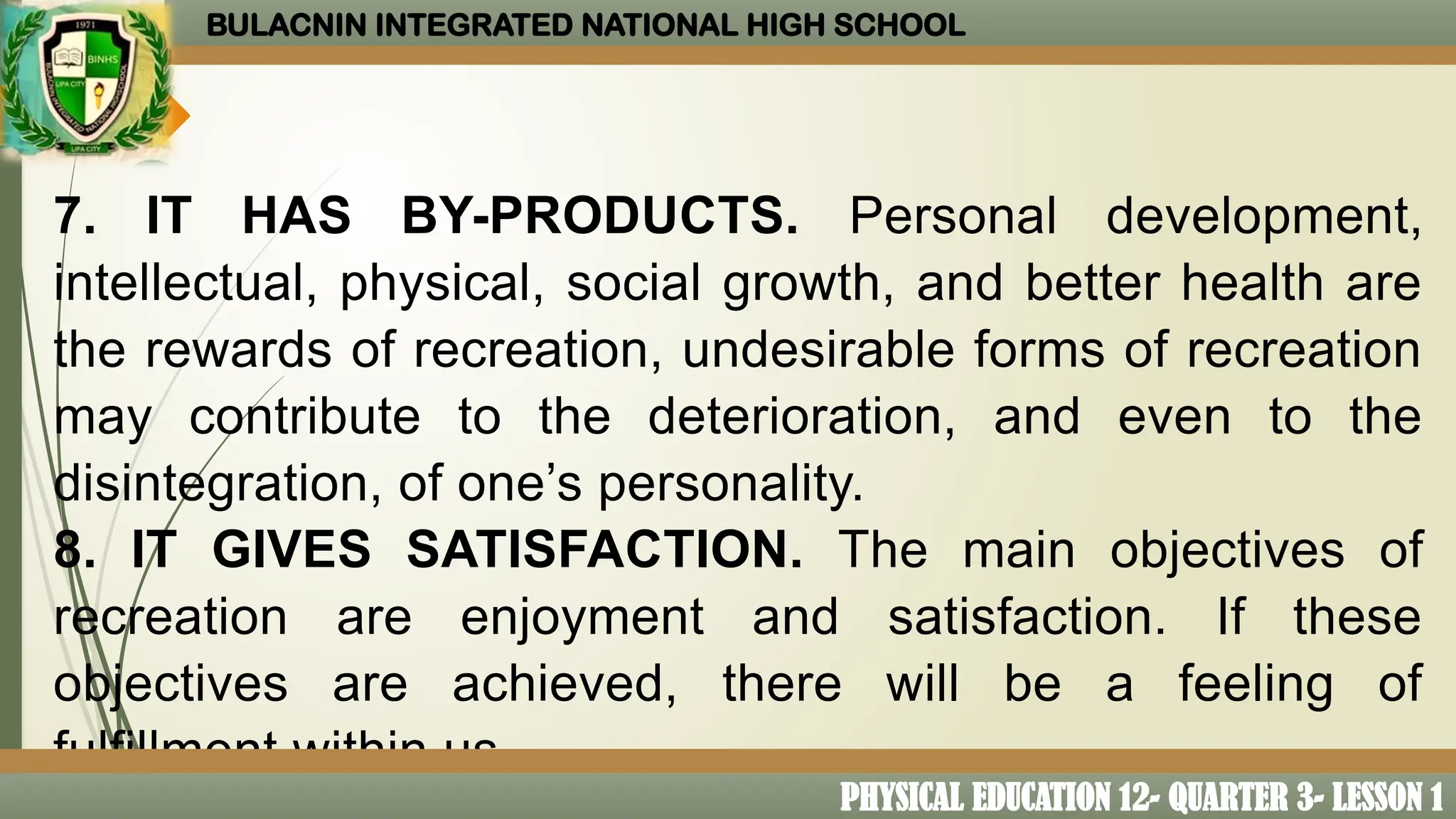 MEANING AND TYPES OF RECREATIONAL ACTIVITIES | PPTX