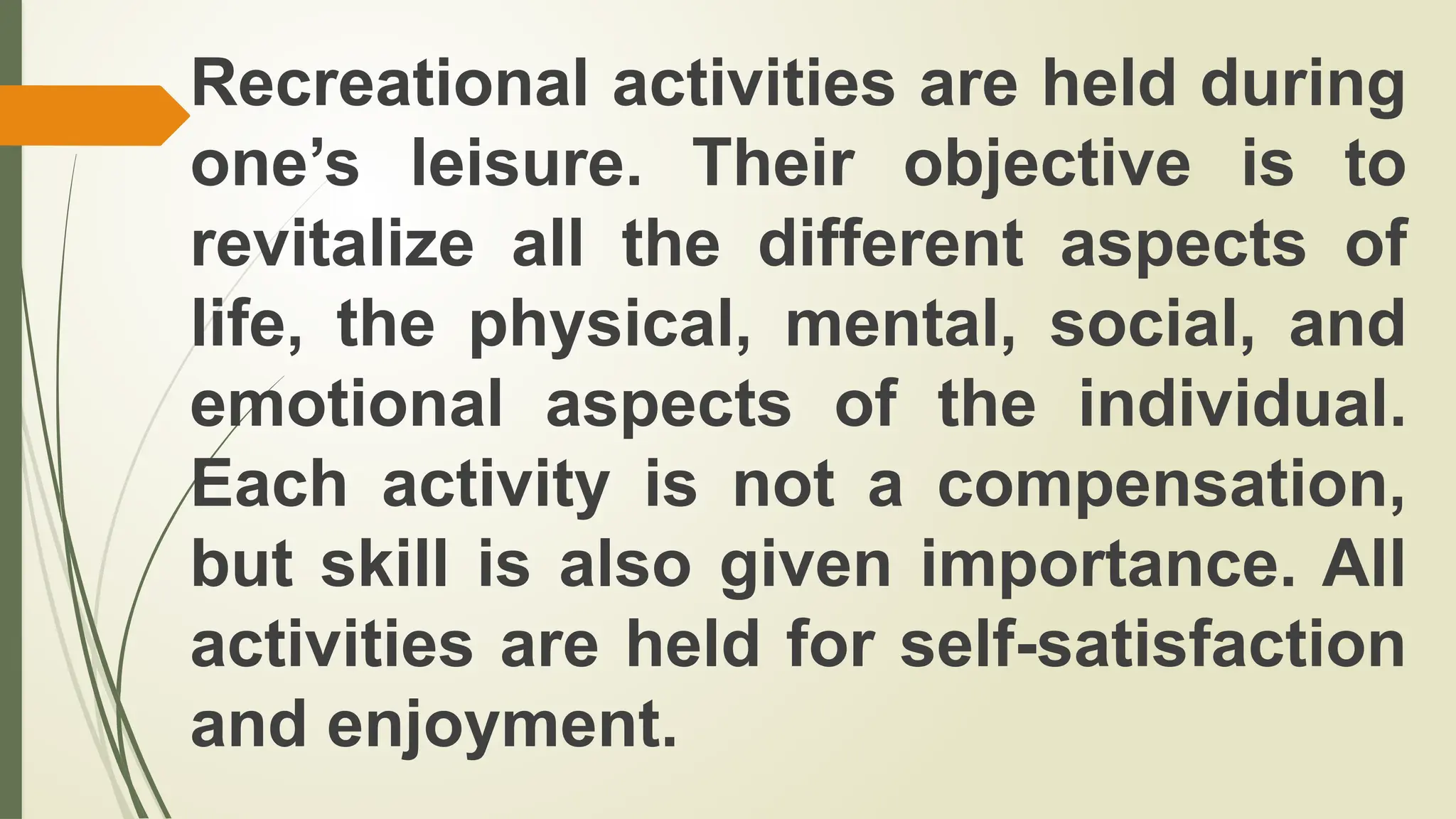 Nature and Background of Outdoor and Recreational Activities | PPTX