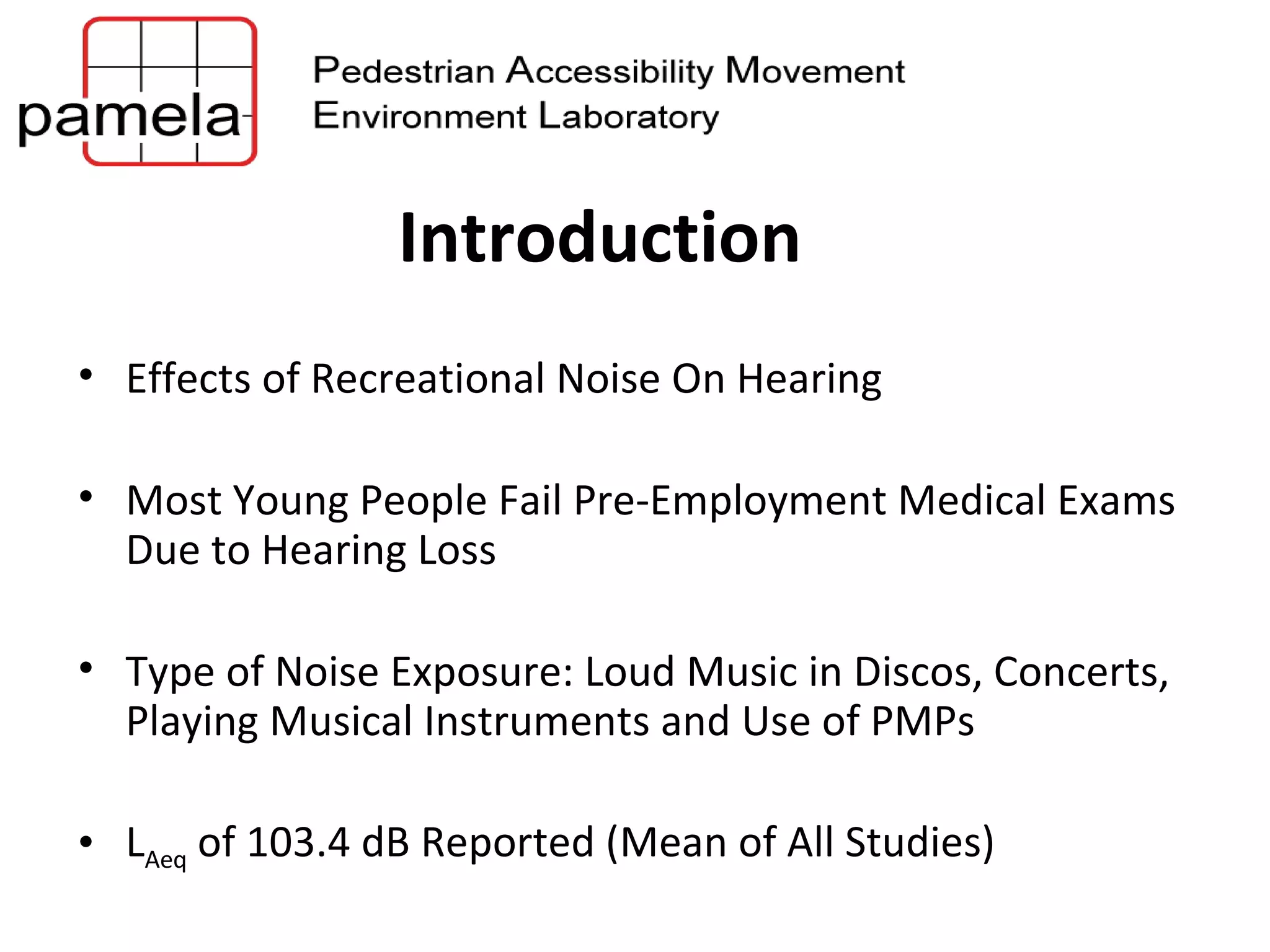Recreational noise exposure and its effects on adolescents | PPT