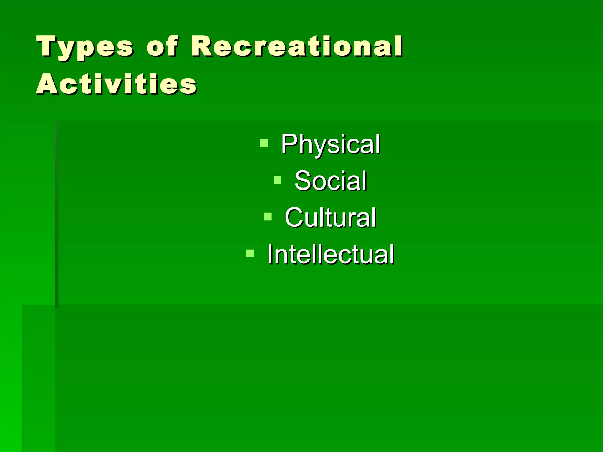Recreational Activities | PPT