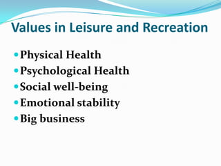 Recreational activities... | PPTX