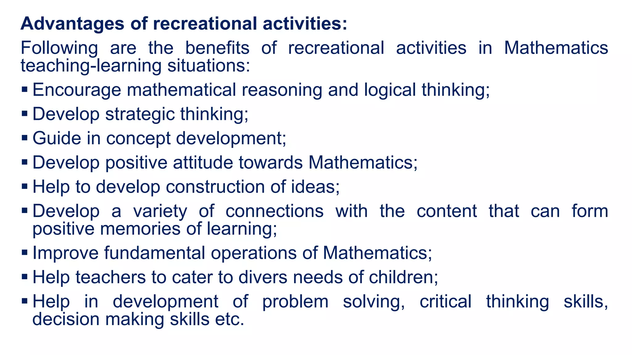 Recreational activities | PPTX