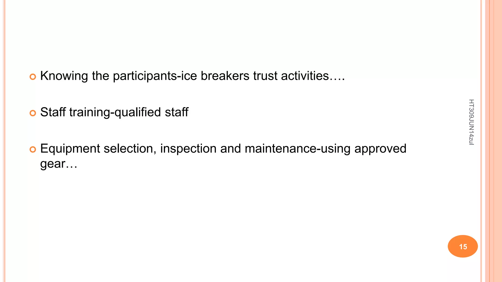 Recreational safety and risk management plan | PPTX