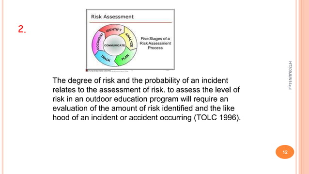 Recreational safety and risk management plan | PPTX