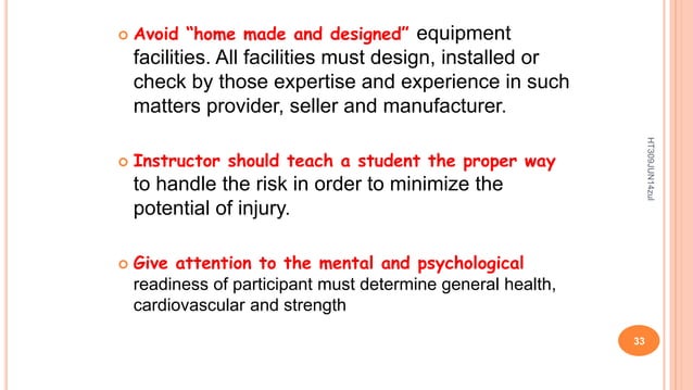 Recreational safety and risk management plan | PPTX