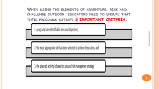 Recreational safety and risk management plan | PPTX