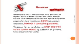Recreational safety and risk management plan | PPTX