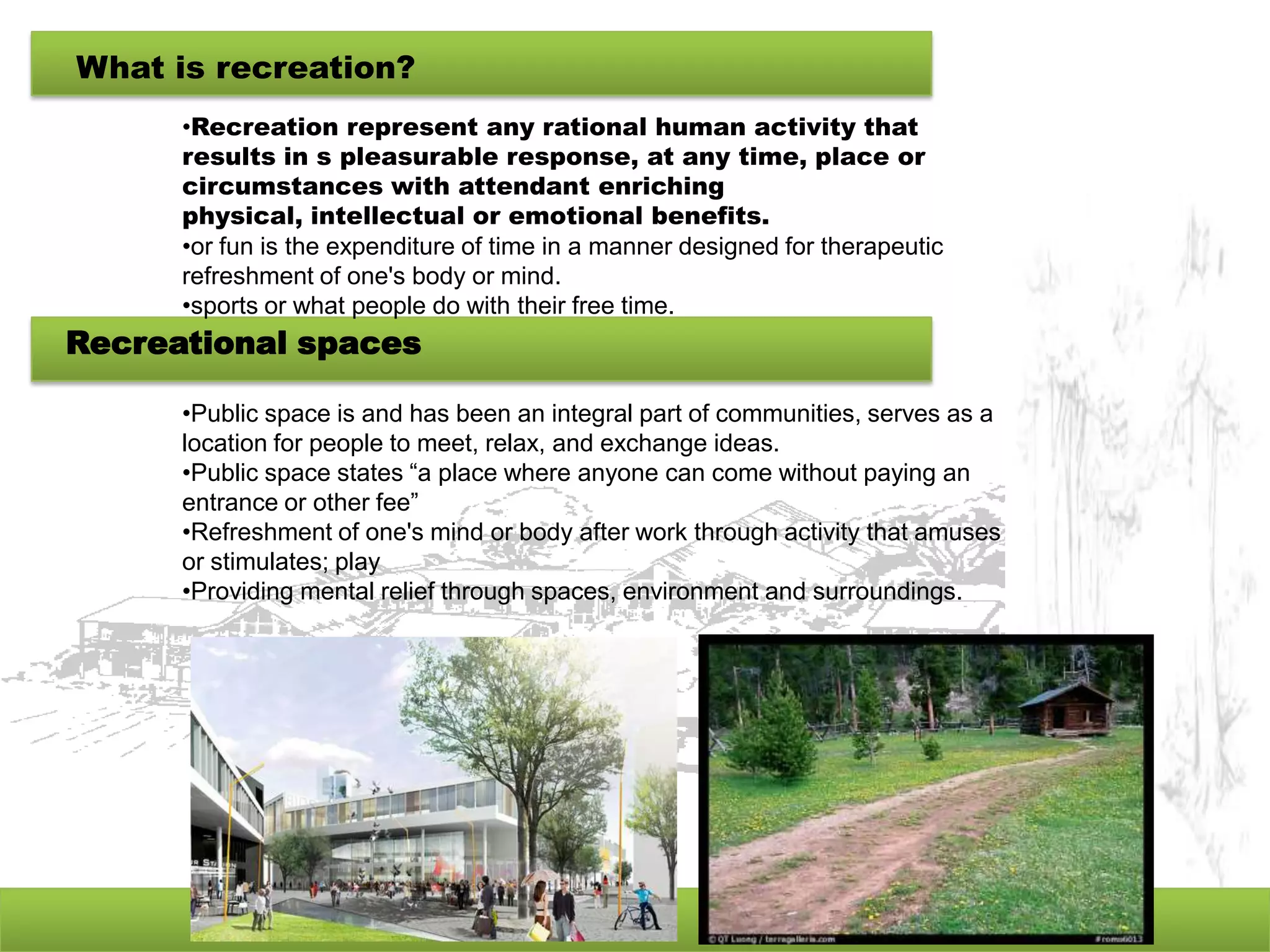 Recreational spaces | PPTX