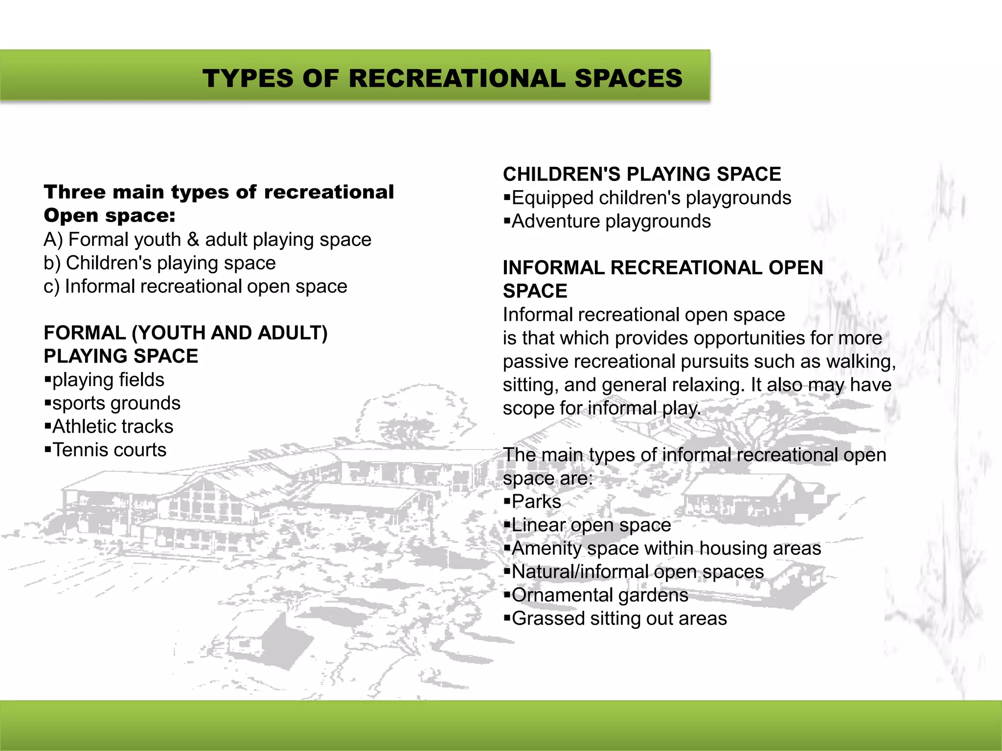 Recreational spaces | PPTX