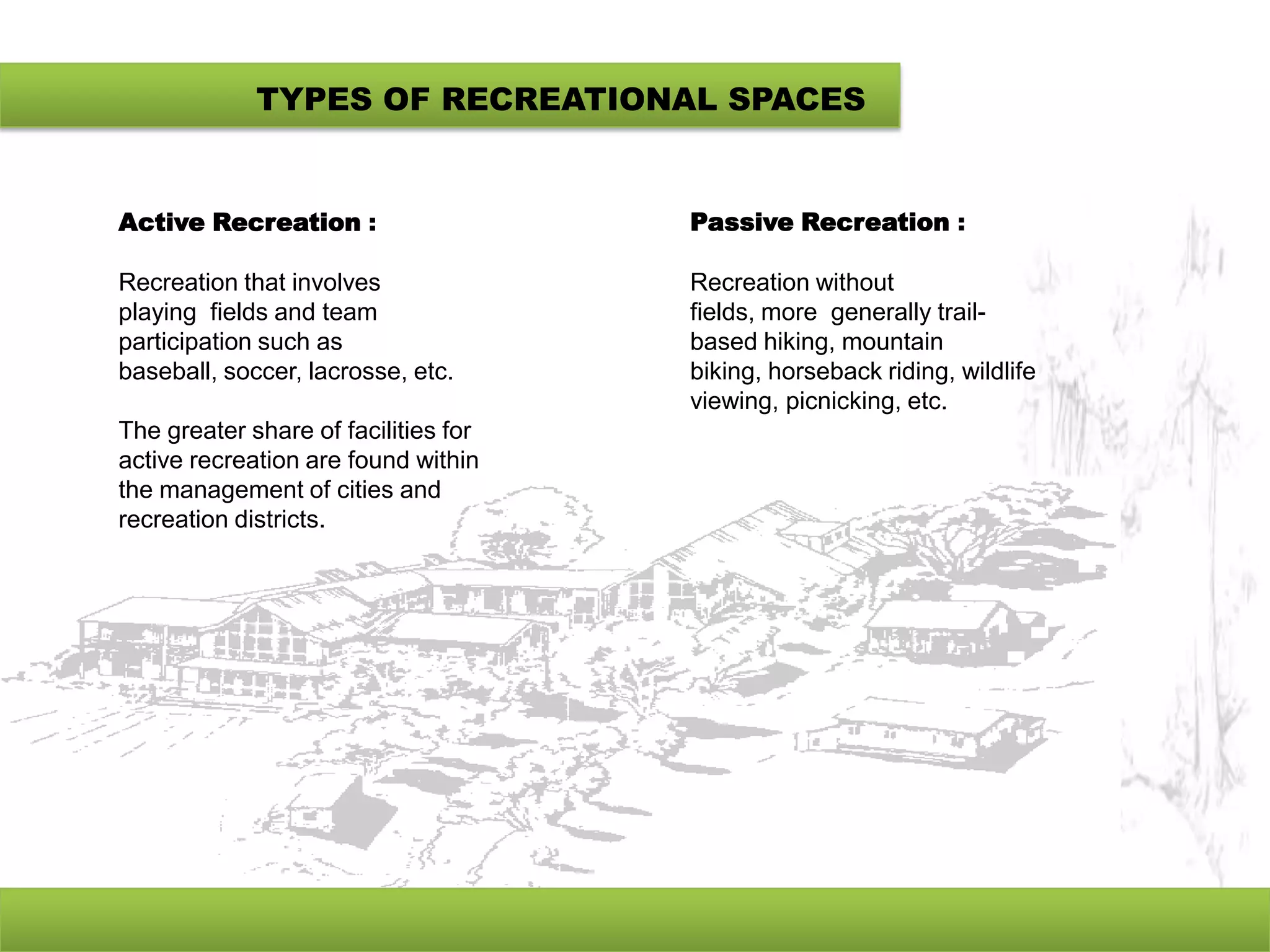 Recreational spaces | PPTX