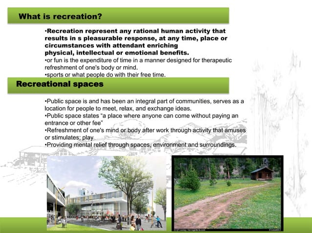 Recreational spaces | PPTX | Outdoor Attractions | Attractions