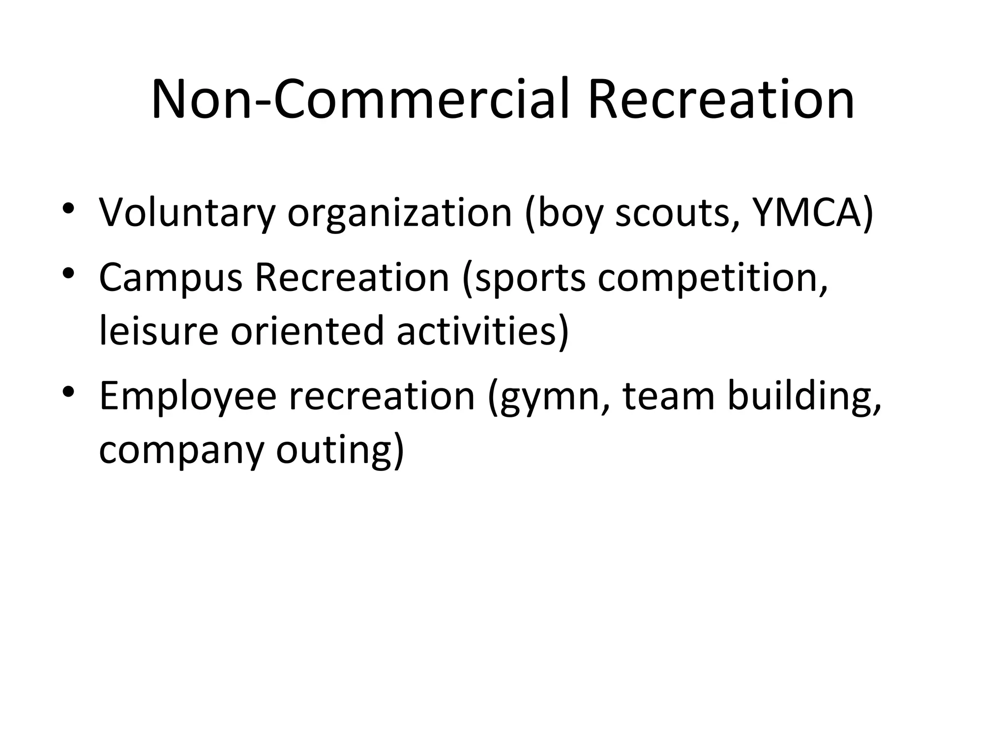 Recreation & leisure | PPT