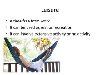 Recreation & leisure | PPT