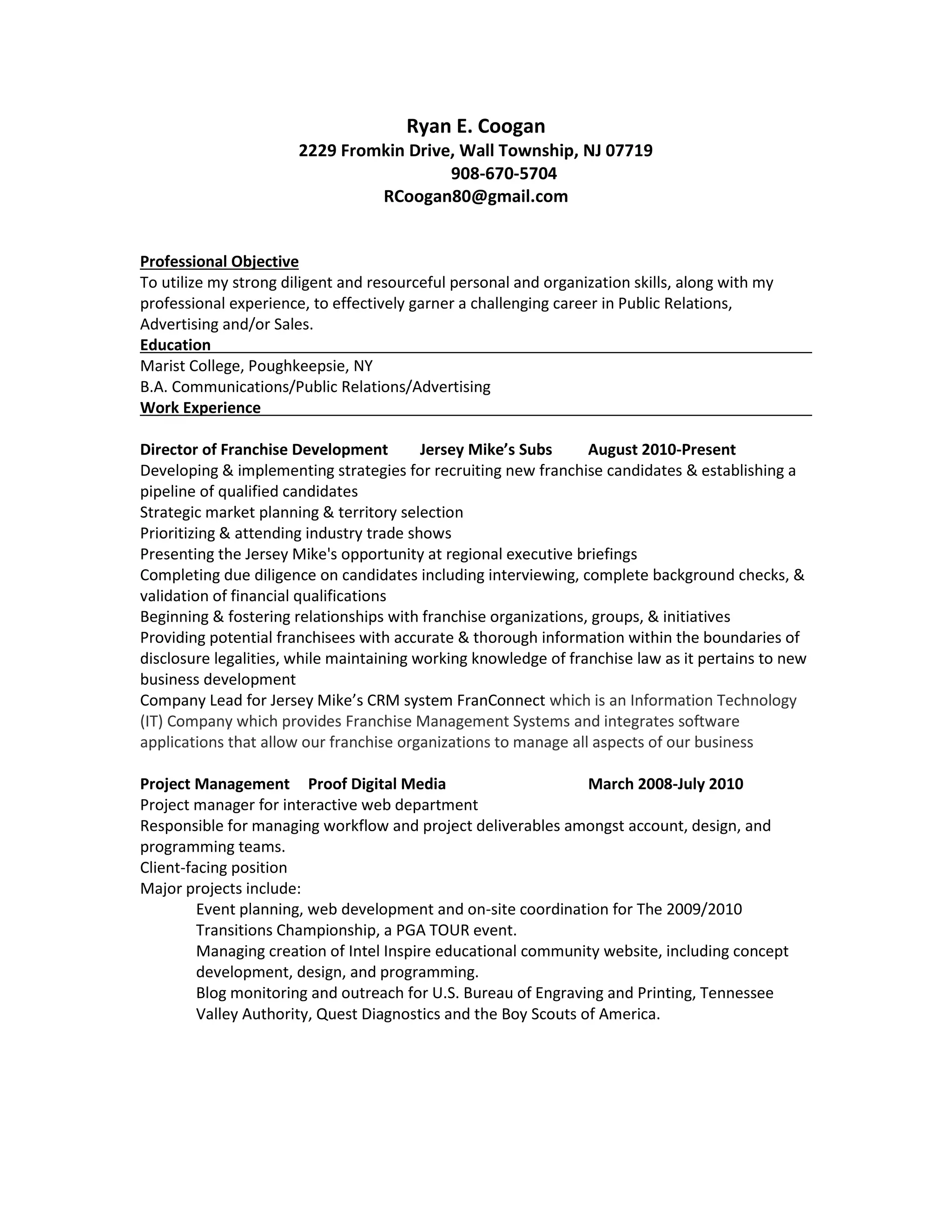 Rec resume 4 2-13 | PDF