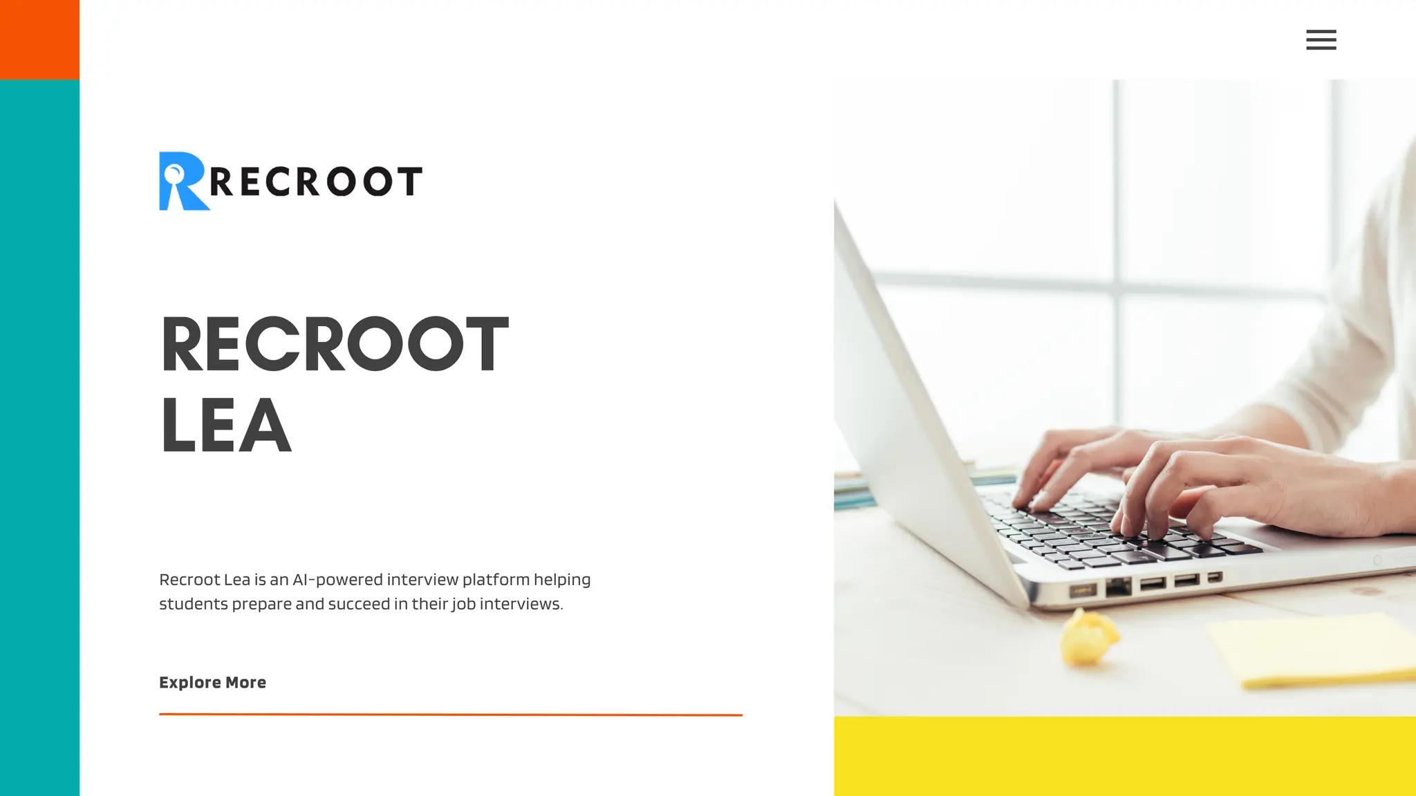 Recroot Lea - AI based interview platform - Product Brochure | PPT