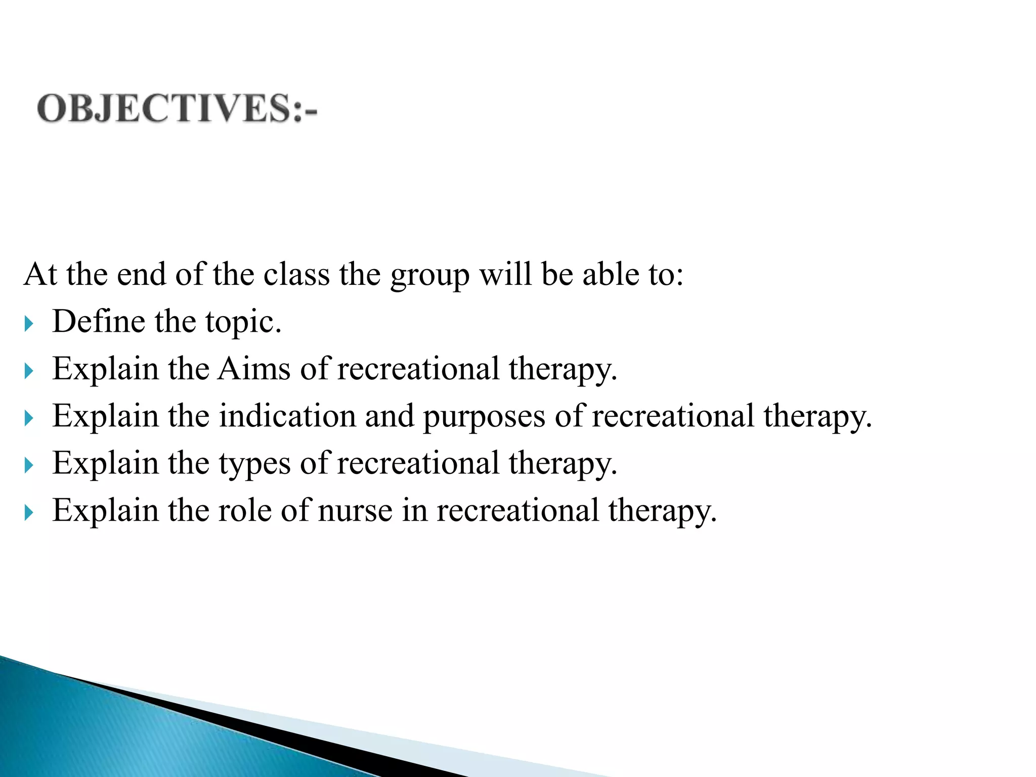 Recrreational theerapy | PPTX