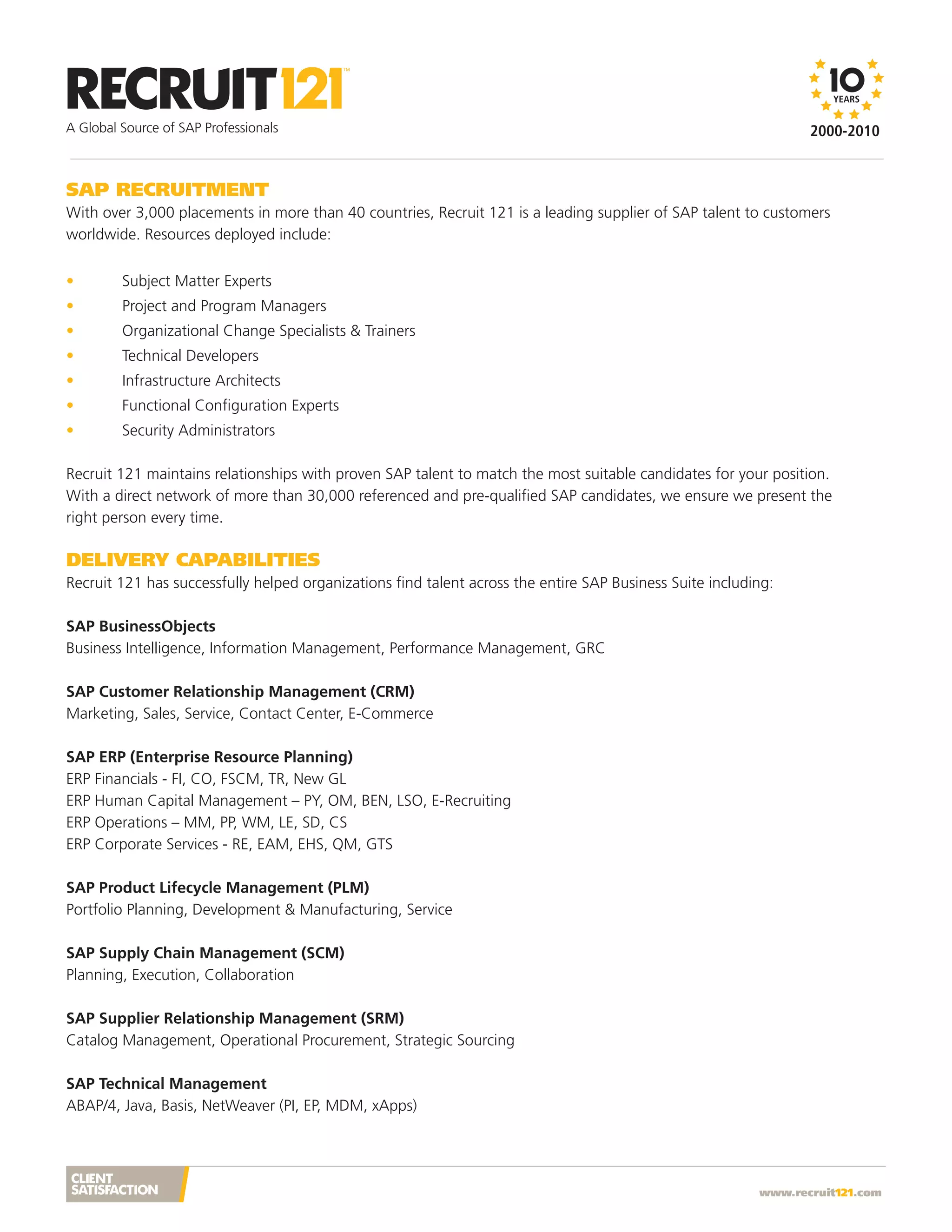 Recruit 121 Company Profile | PDF