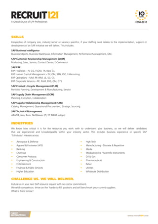 Recruit 121 emea company profile | PDF