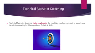 Technical Recruiter screening Guide | PPT