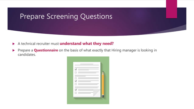 Technical Recruiter screening Guide | PPT | Free Download