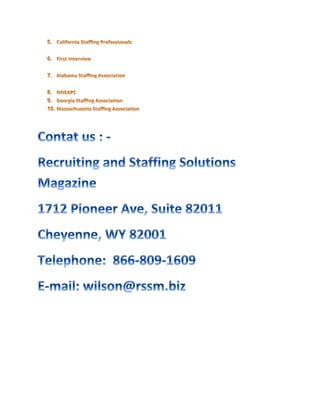 Recruiting and staffing solutions magazine | PDF