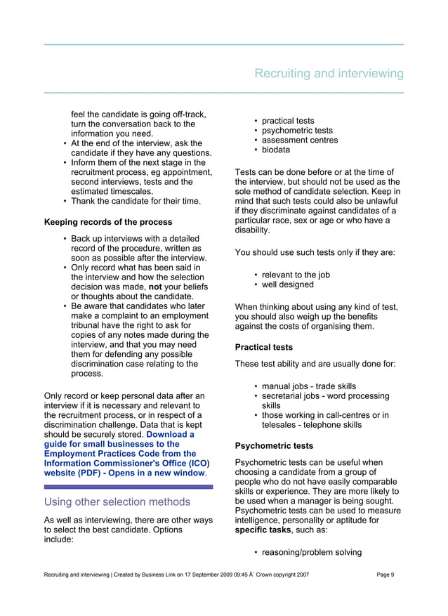 Recruiting And Interviewing | PDF