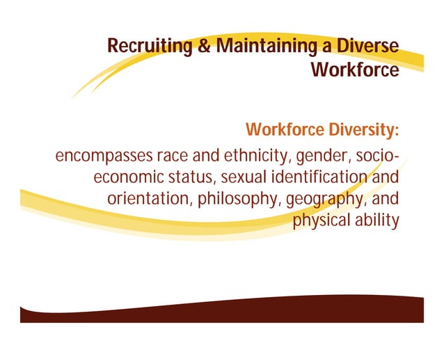 Recruiting and maintaining a diverse workforce | PDF | Human Resources ...