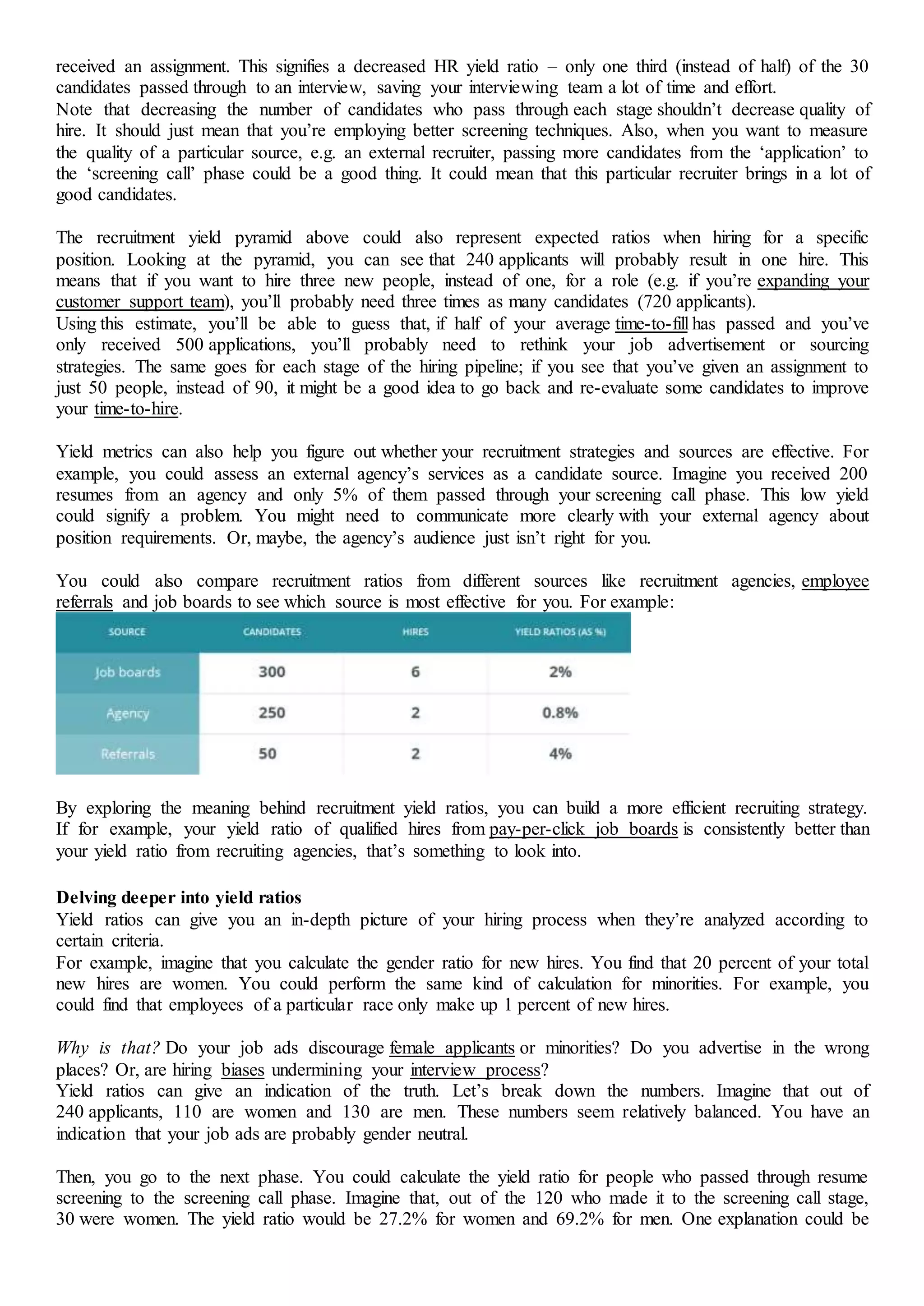 Recruiting yield ratios | DOCX
