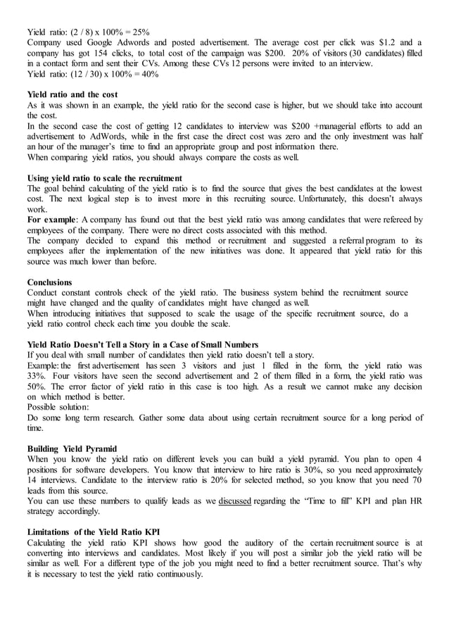 Recruiting yield ratios | DOCX