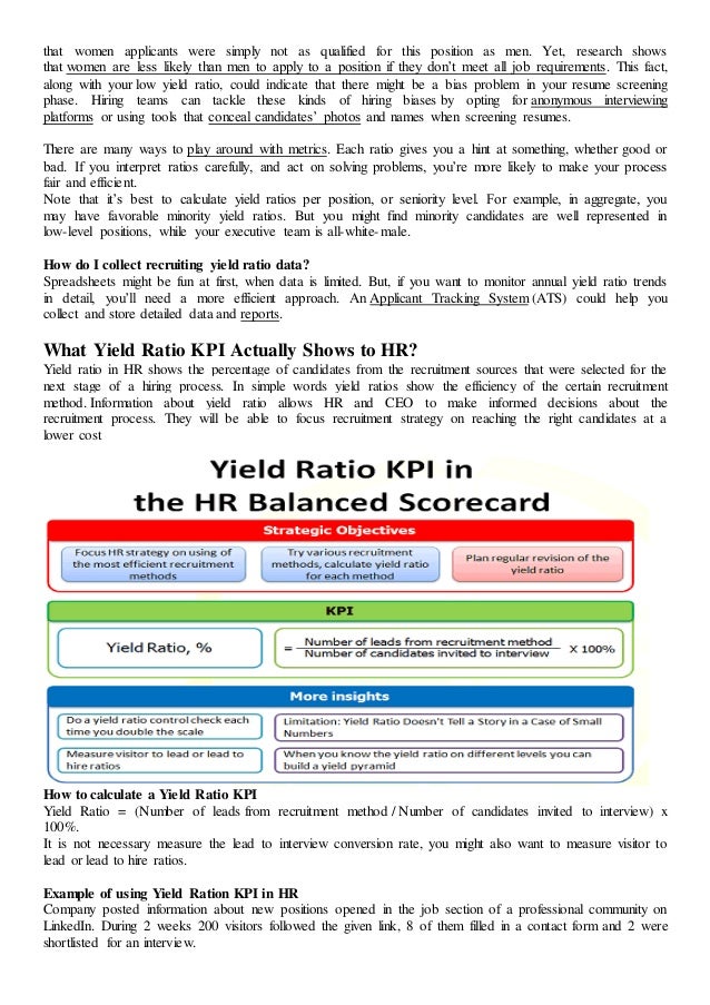 Recruiting yield ratios
