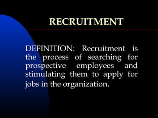 Recruitment and its Sources | PPT | Resume Writing and Advice | Job Search