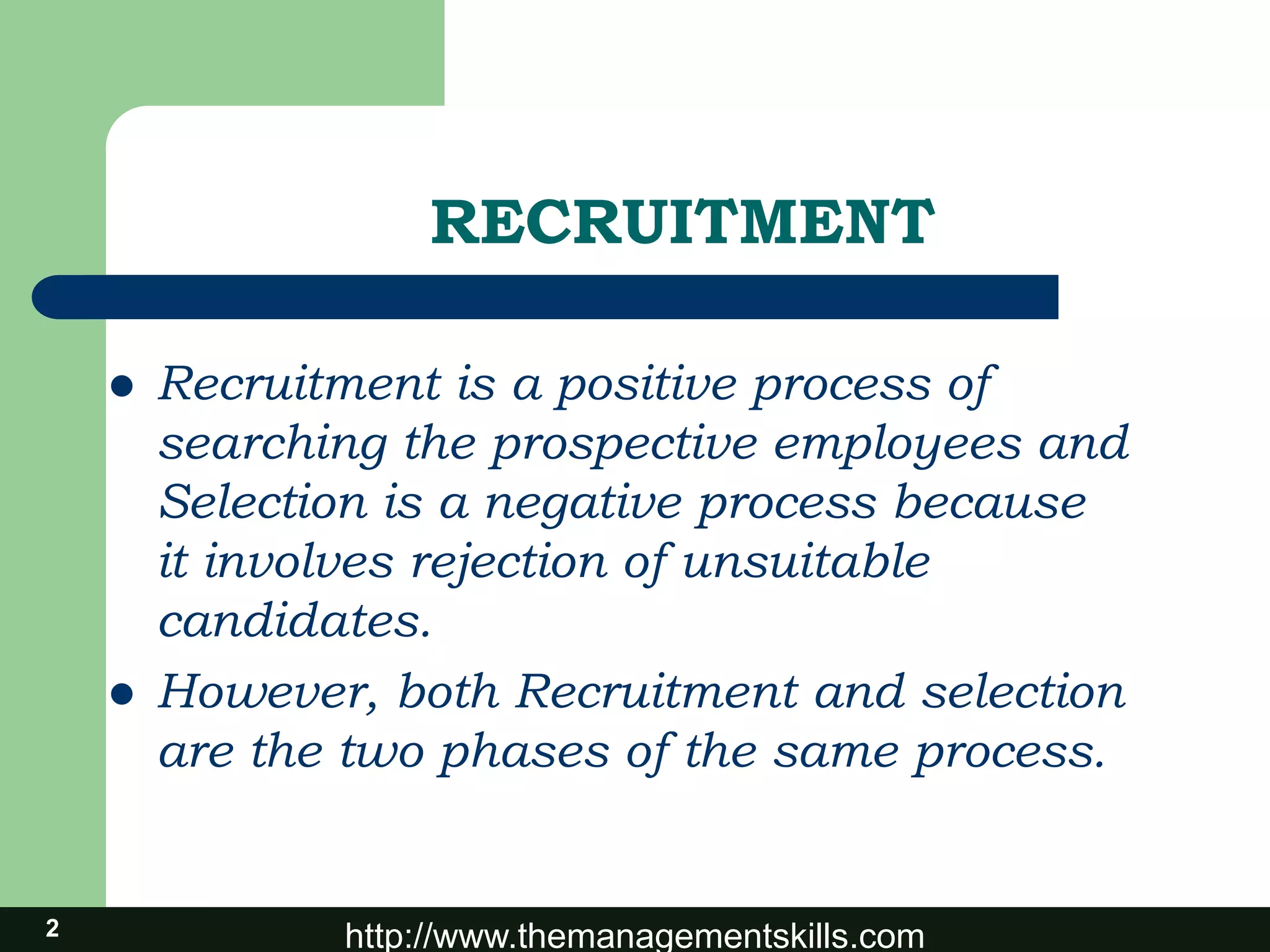 Recruitment (Nursing Management) | PPT