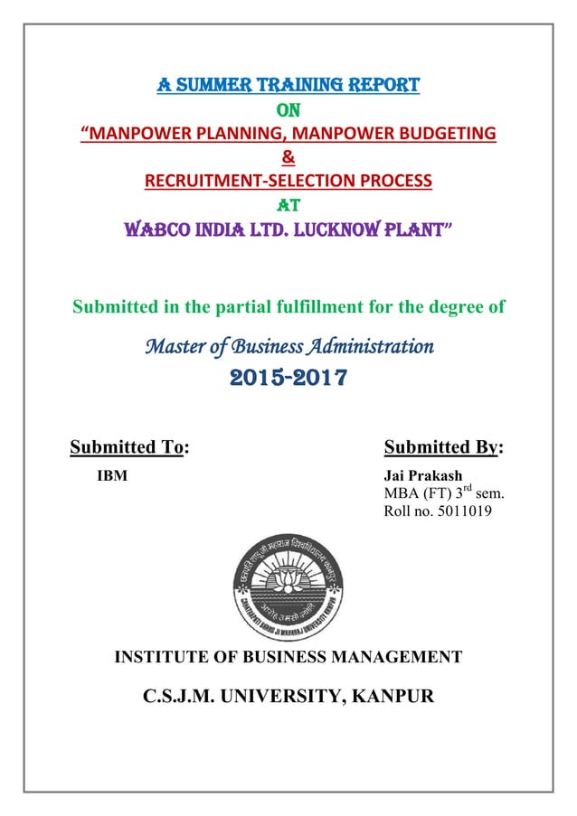 MANPOWER PLANNING, MANPOWER BUDGETING & RECRUITMENT-SELECTION PROCESS | PDF
