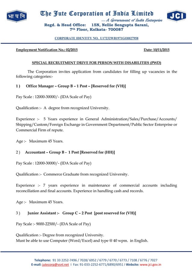 JCIL notification 2015 | PDF | Business | Business and Finance