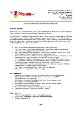 Recruitment ad multimedia design intern | PDF