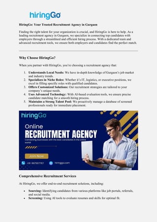 Recruitment Agency in Gurgaon | HiringGo | PDF